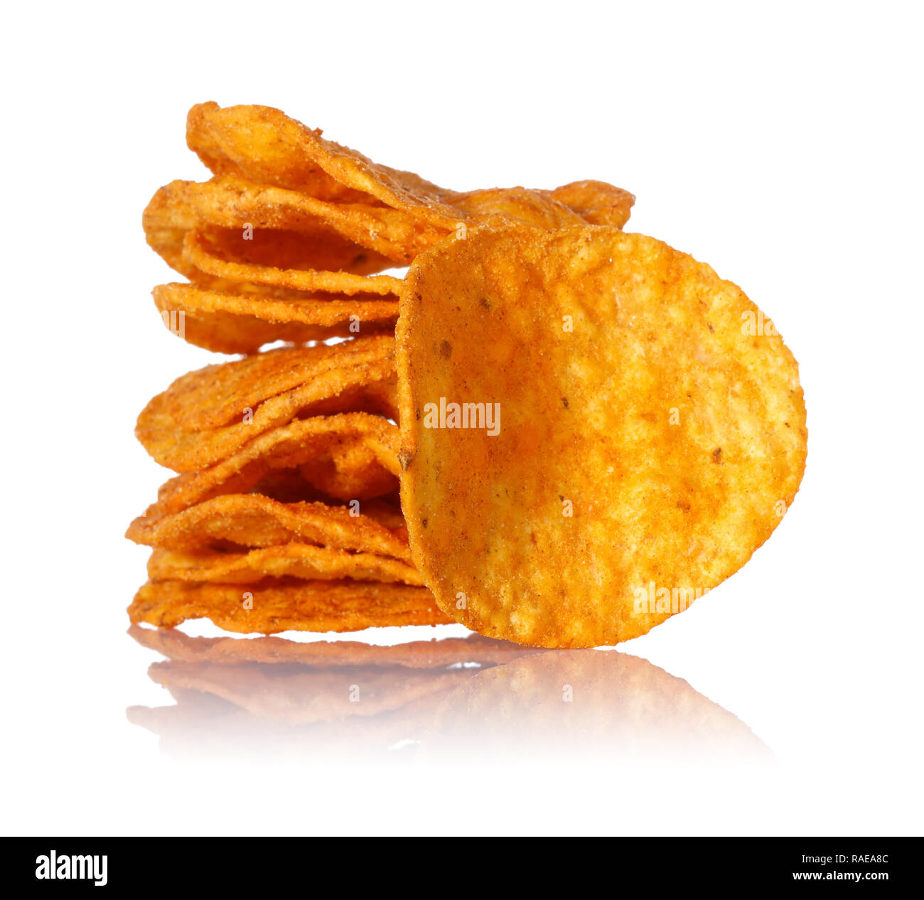 Corn chips isolated on white background Stock Photo - Alamy