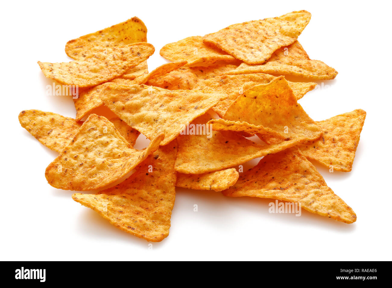 Group of Taco Chips isolated on white background Stock Photo - Alamy
