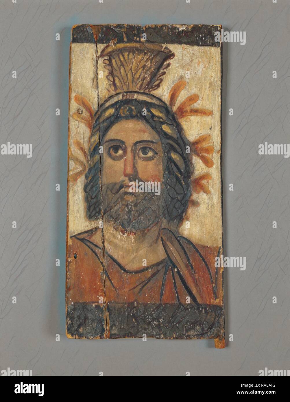 Triptych Panel with Painted Image of Serapis, Egypt, 100, Tempera on ...