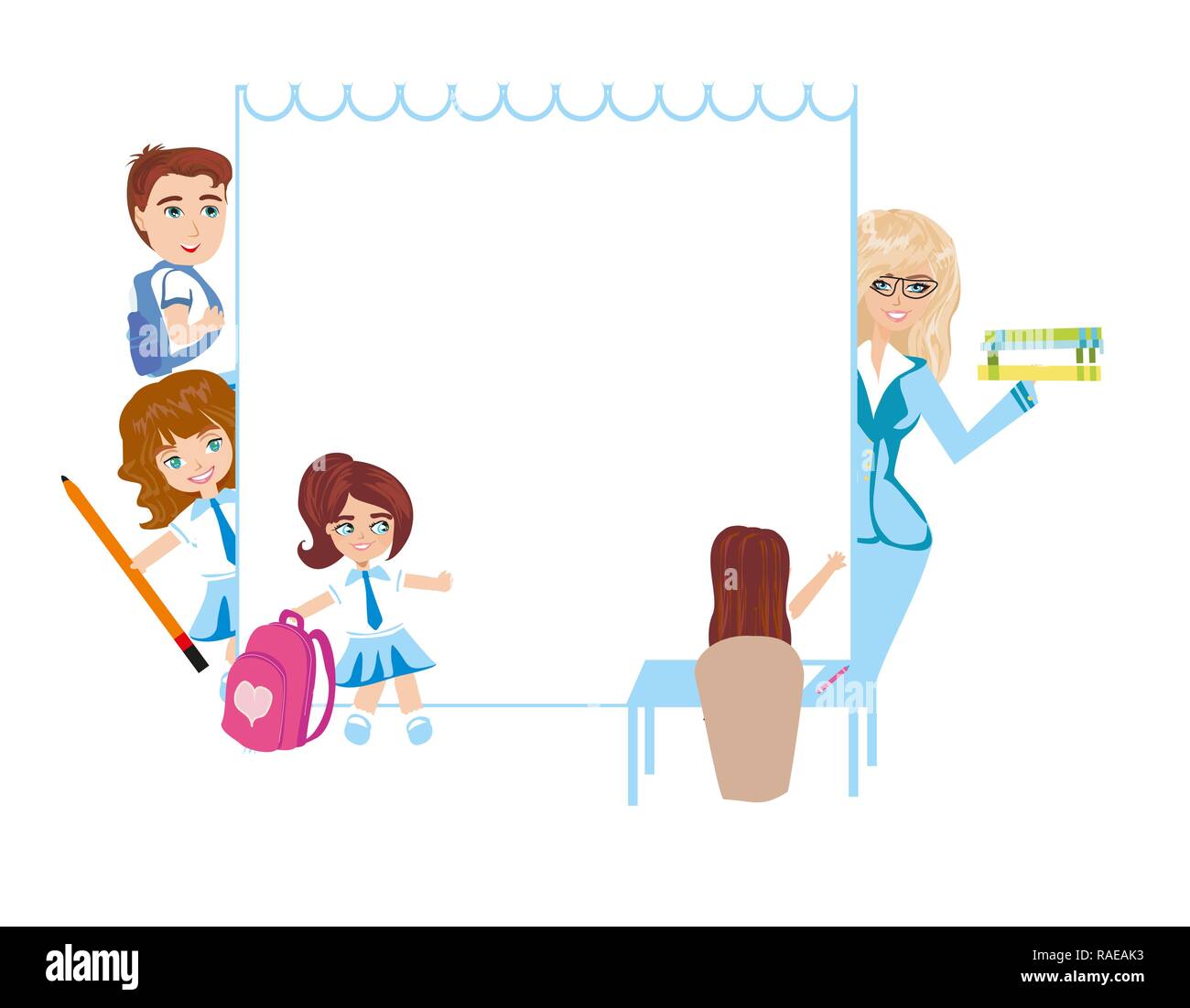 Kids school frame Stock Vector Image & Art - Alamy