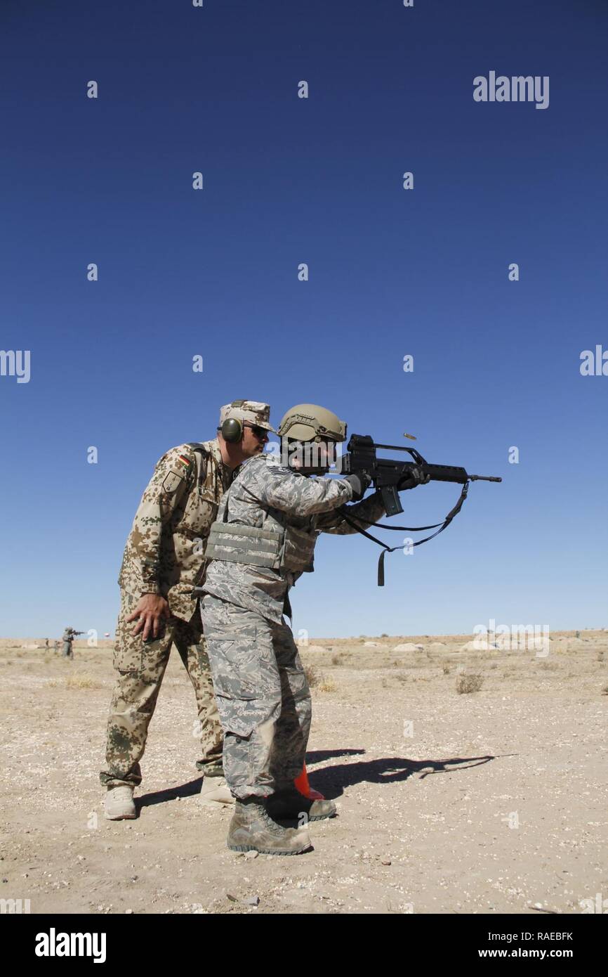 German air force Master Sgt. Soeren Wiebe, left, observes Tech Sgt ...