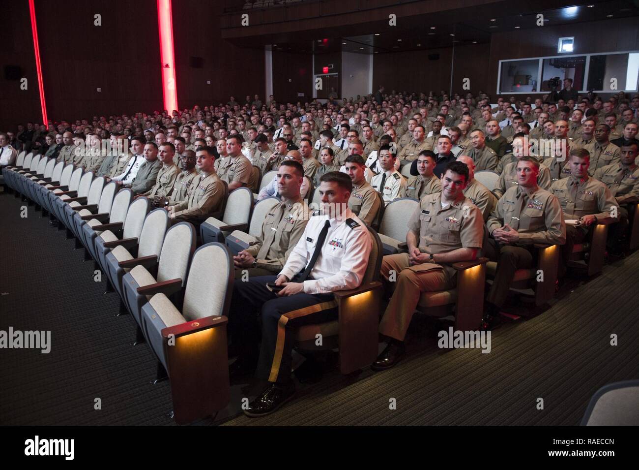Students and faculty of Marine Corps University (MCU) attend the Gen ...