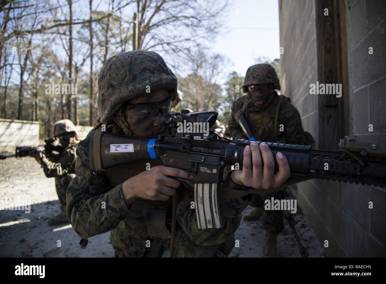 U.S. Marines with Company F (Fox Co.), Marine Combat Training Battalion ...