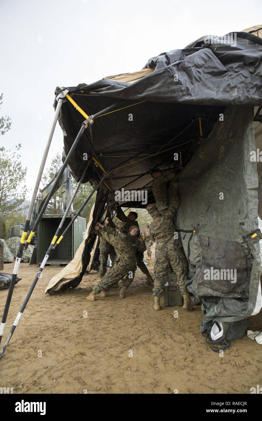 U.S. Marines and Sailors with Marine Wing Support Squadron (MWSS) 171 ...