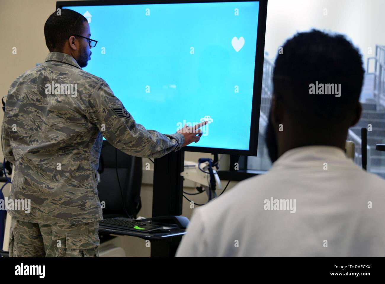 Staff Sgt. Rasheed, 7th Intelligence Squadron, selects the shape ...