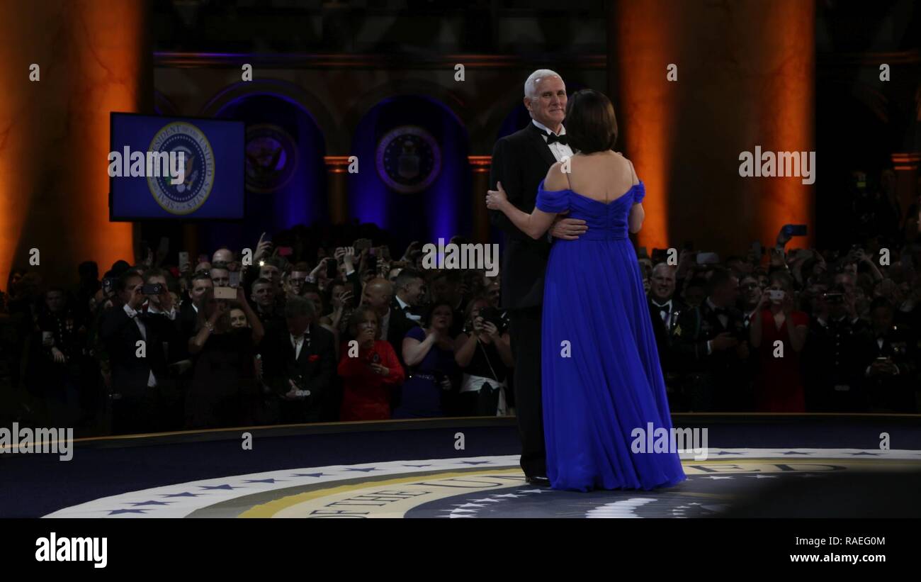 United States Vice President Michael R. Pence dances with his wife ...