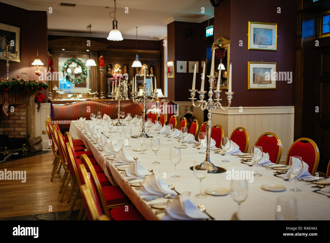 Table set up for a small wedding Stock Photo - Alamy