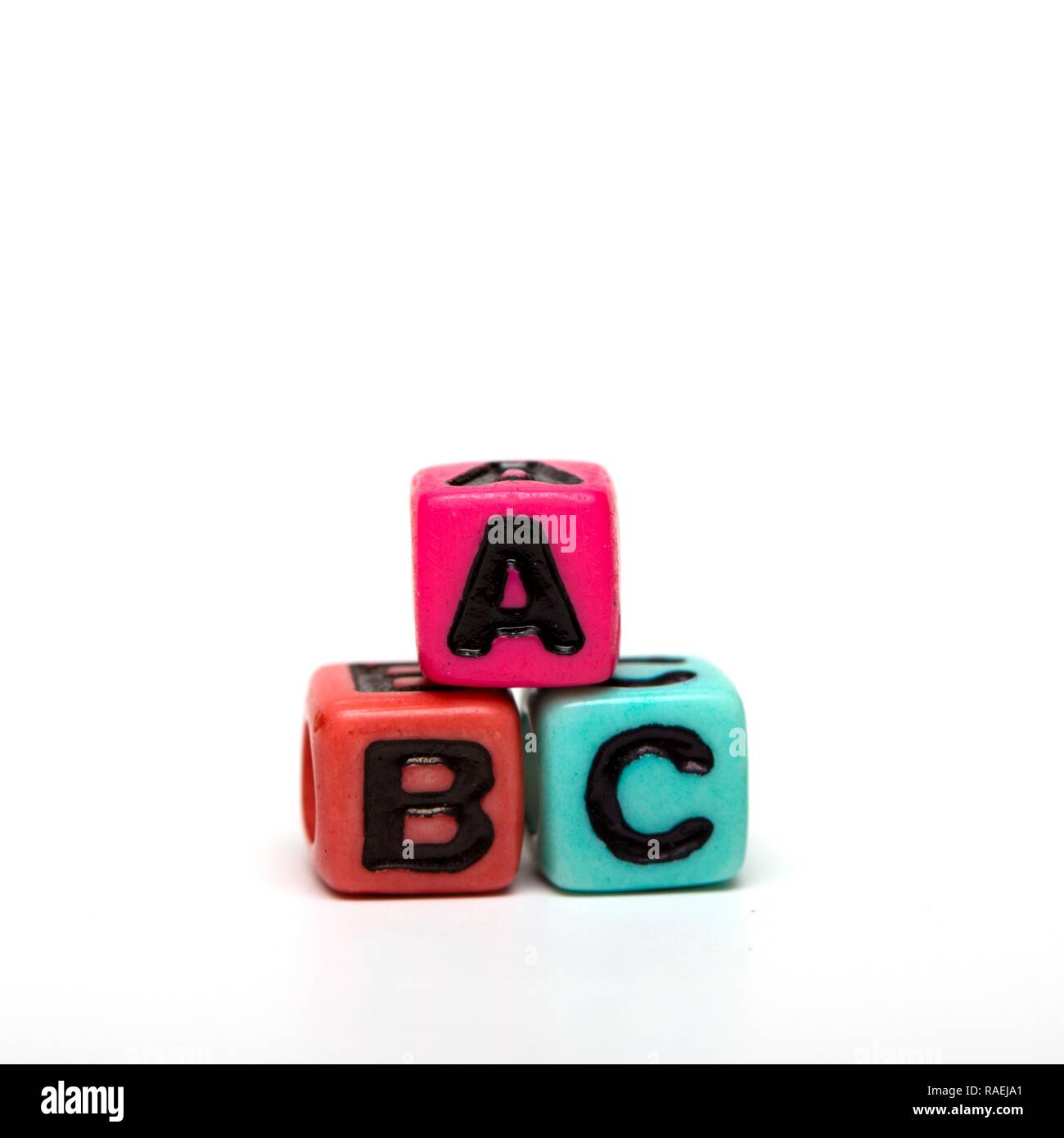 abc - word made from multicolored child toy cubes with letters Stock ...