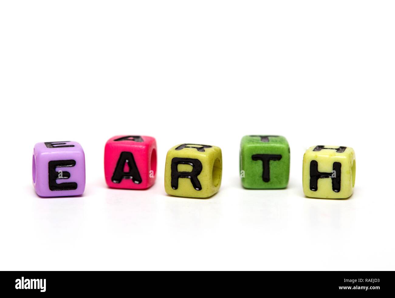 earth - word made from multicolored child toy cubes with letters Stock ...