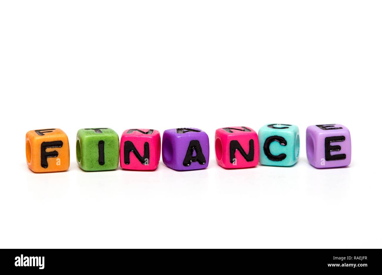 finance - word made from multicolored child toy cubes with letters ...