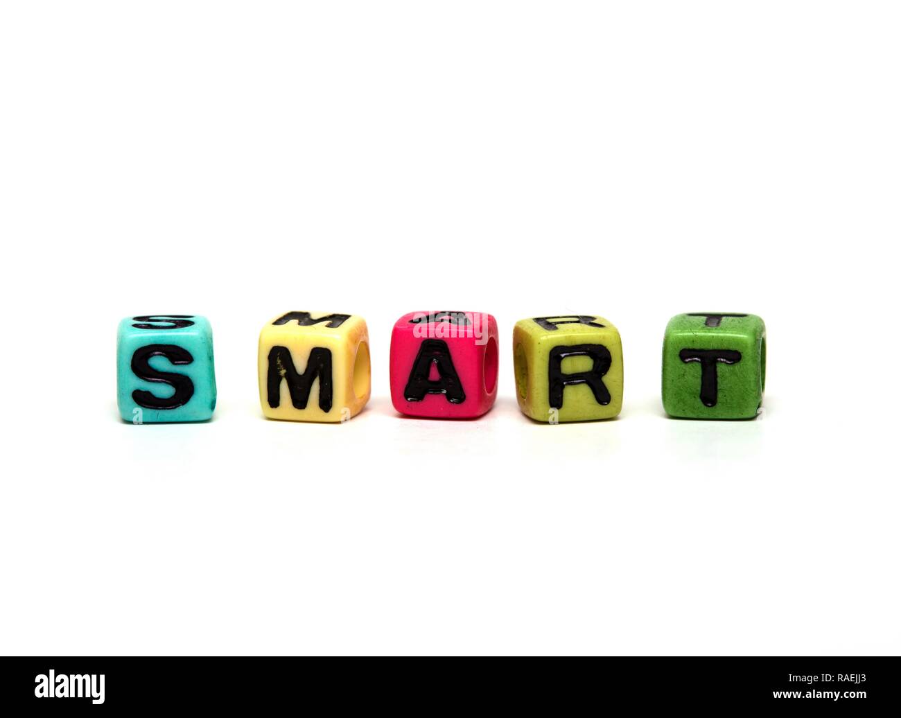 smart - word made from multicolored child toy cubes with letters Stock ...