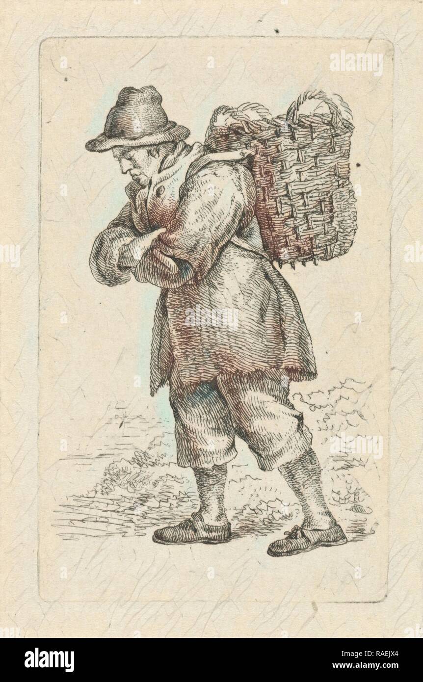 Fishmonger, with basket on back, François Joseph Pfeiffer (II), 1793 ...