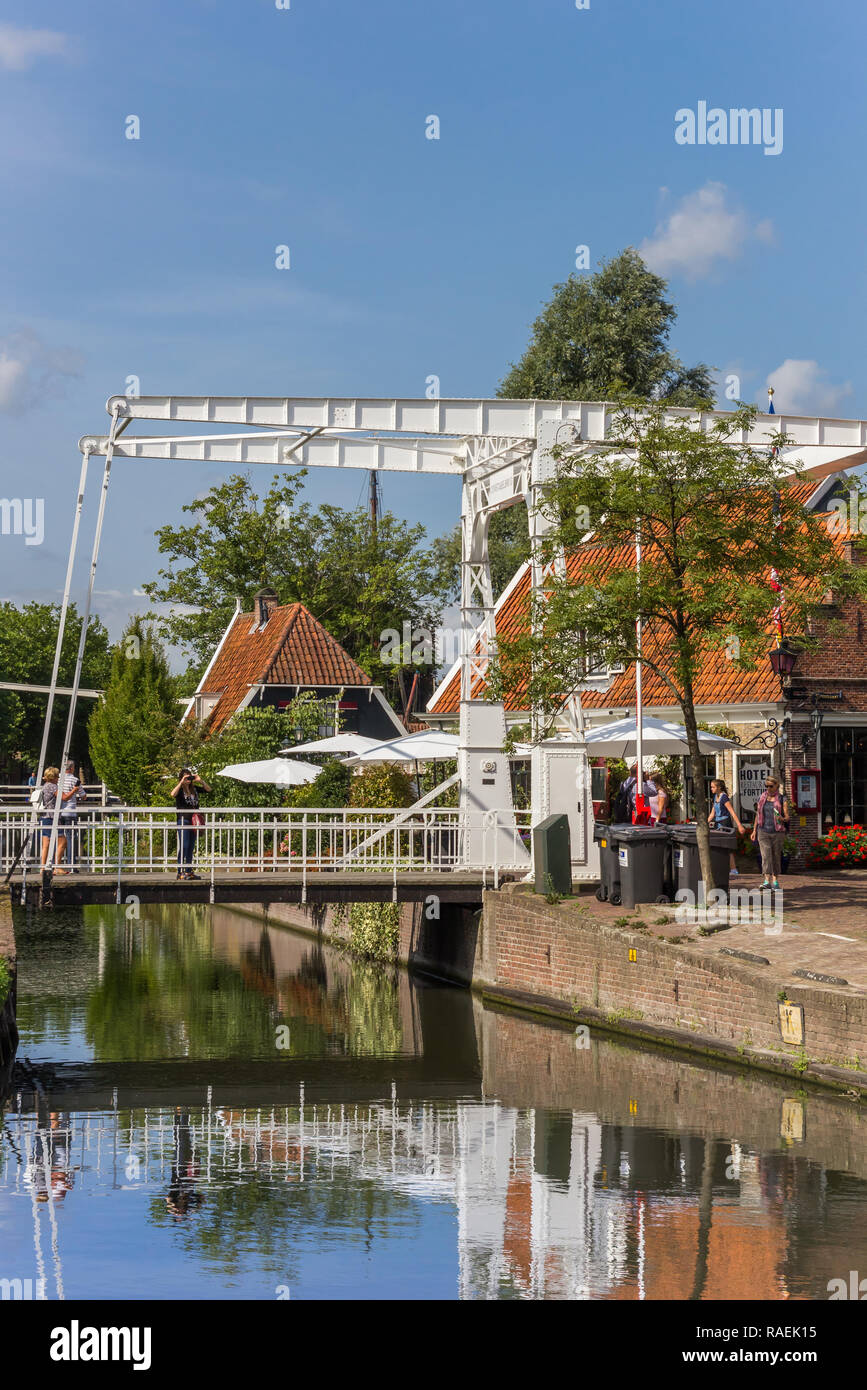 Little white bridge in the historic center of Edam, Holland Stock Photo ...