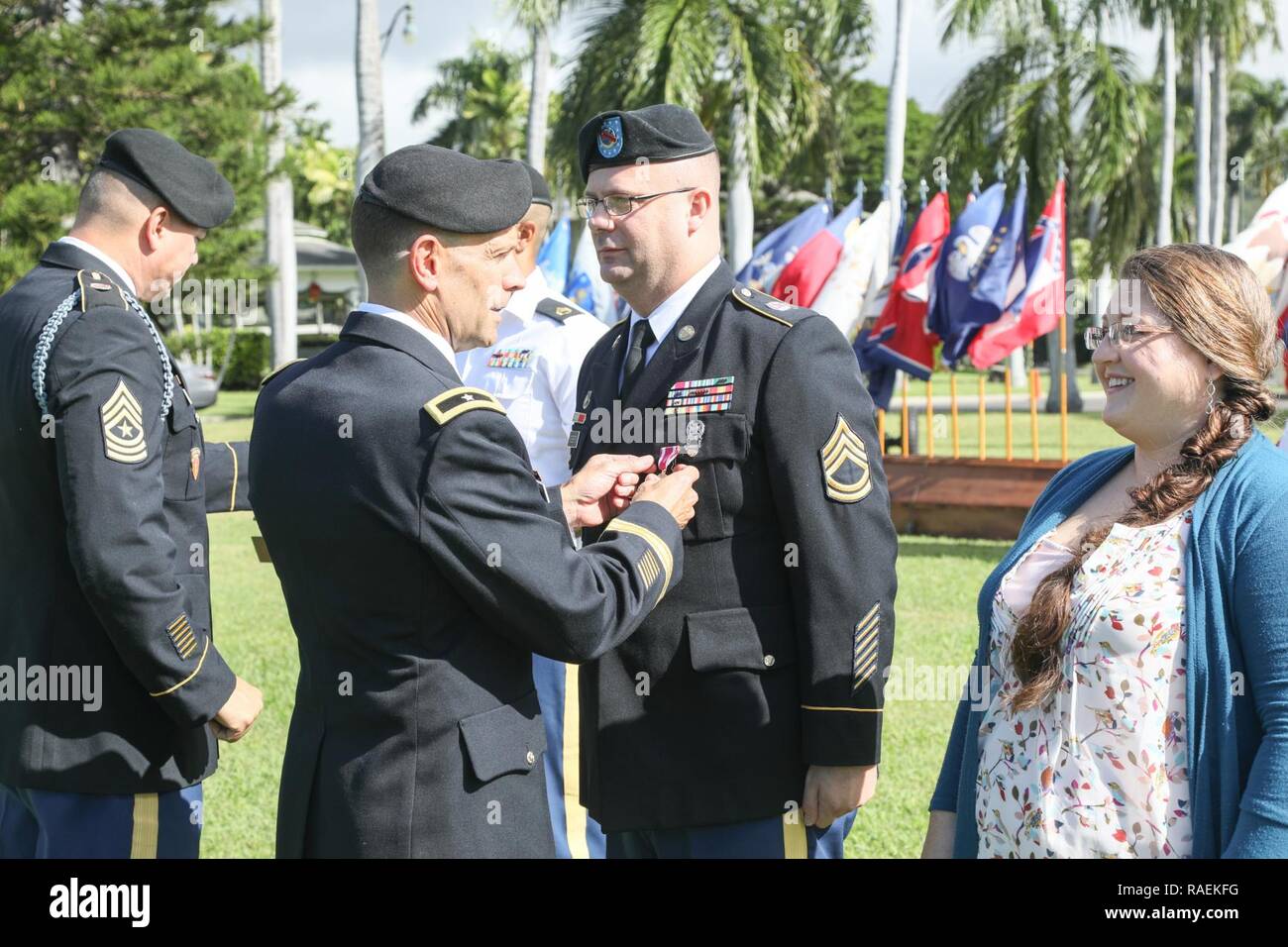 Sgt. 1st Class Justin Lee Roberts receives the Meritorious Service ...