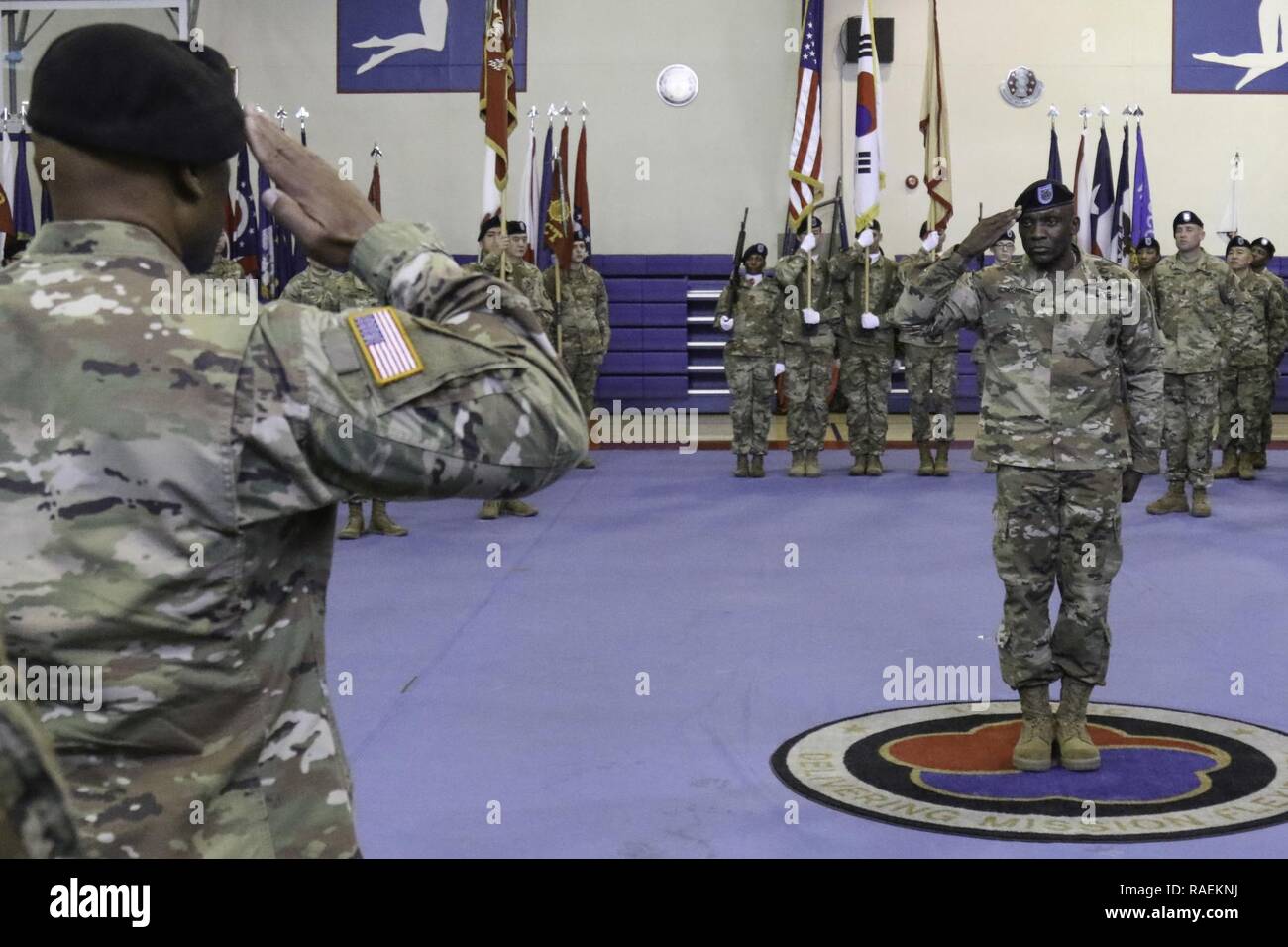 Command Sgt. Maj. LaDerek T. Green, the 19th Expeditionary Sustainment ...