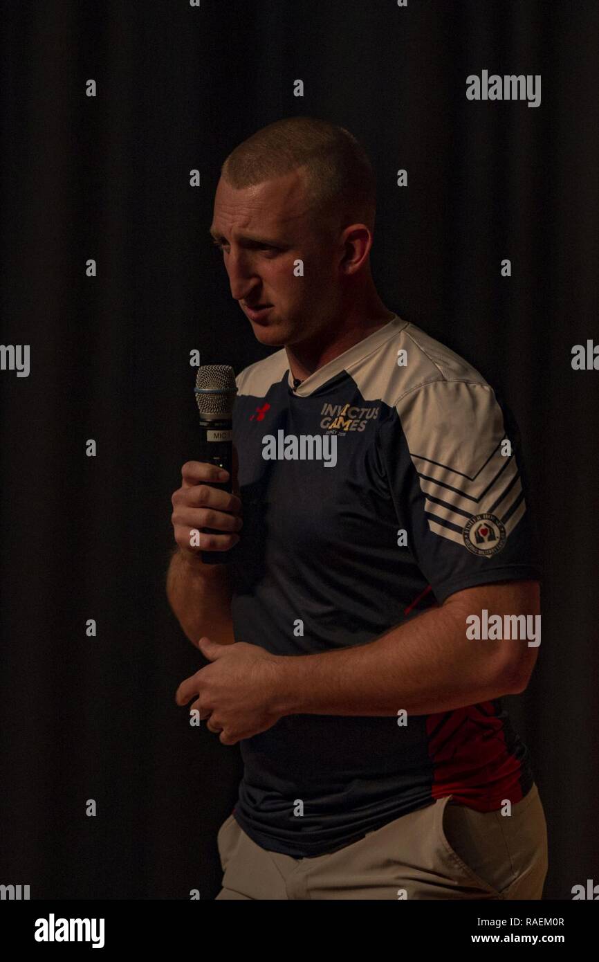 Former U.S. Marine and Paralympic bronze medalist Rob Jones speaks to ...