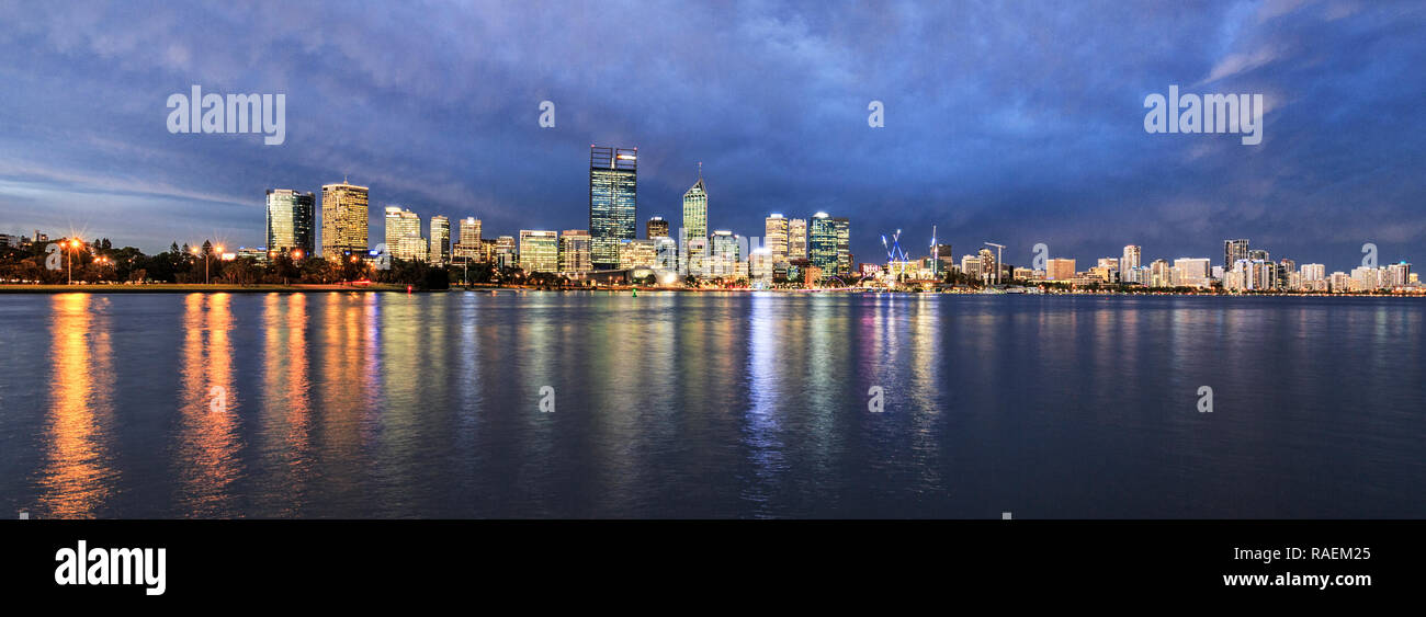 Perth city at night Stock Photo - Alamy
