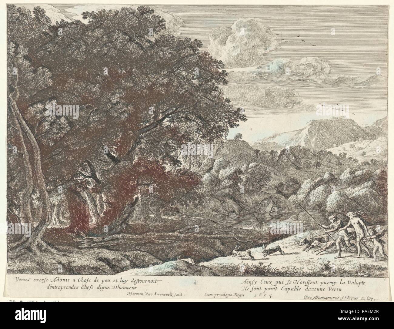 Venus and Adonis hunting, Herman van Swanevelt, Henri Bonnart (I ...