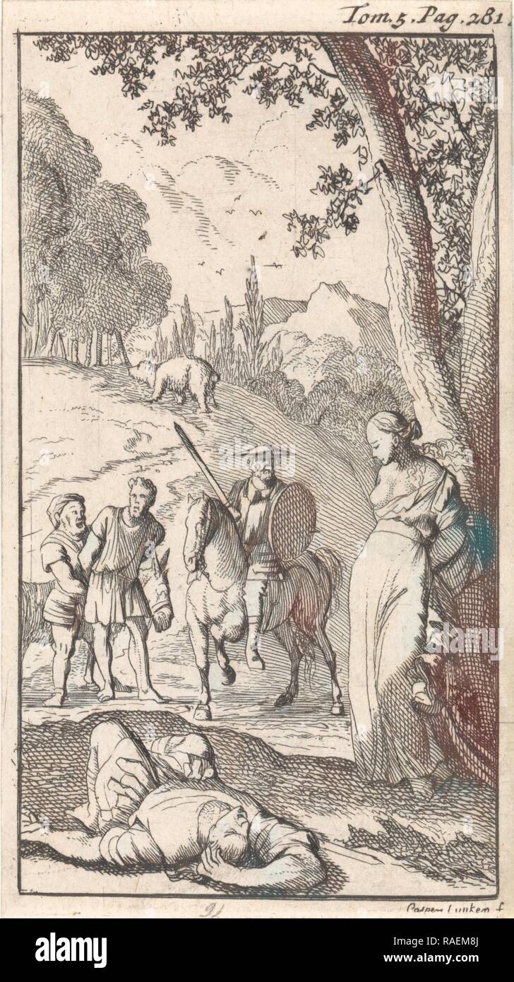 Don Quixote frees Eugenia, Caspar Luyken, Pieter Mortier, 169 ...