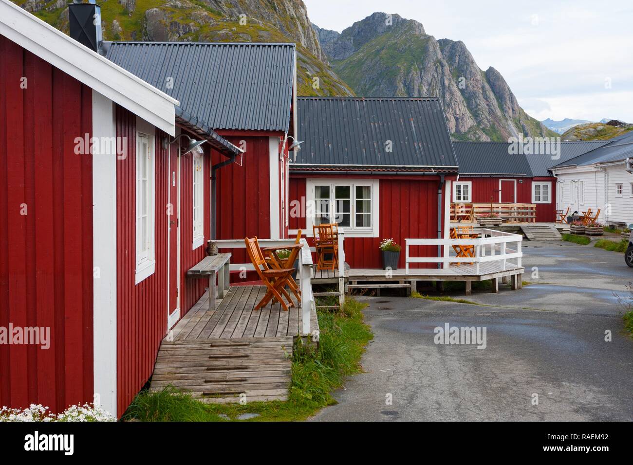 red wooden house at the Lofoten archipelago, norway Stock Photo - Alamy