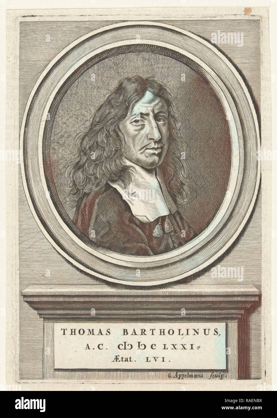 Portrait of Thomas Bartholinus at the age of 61 years, Henrich Dittmers ...