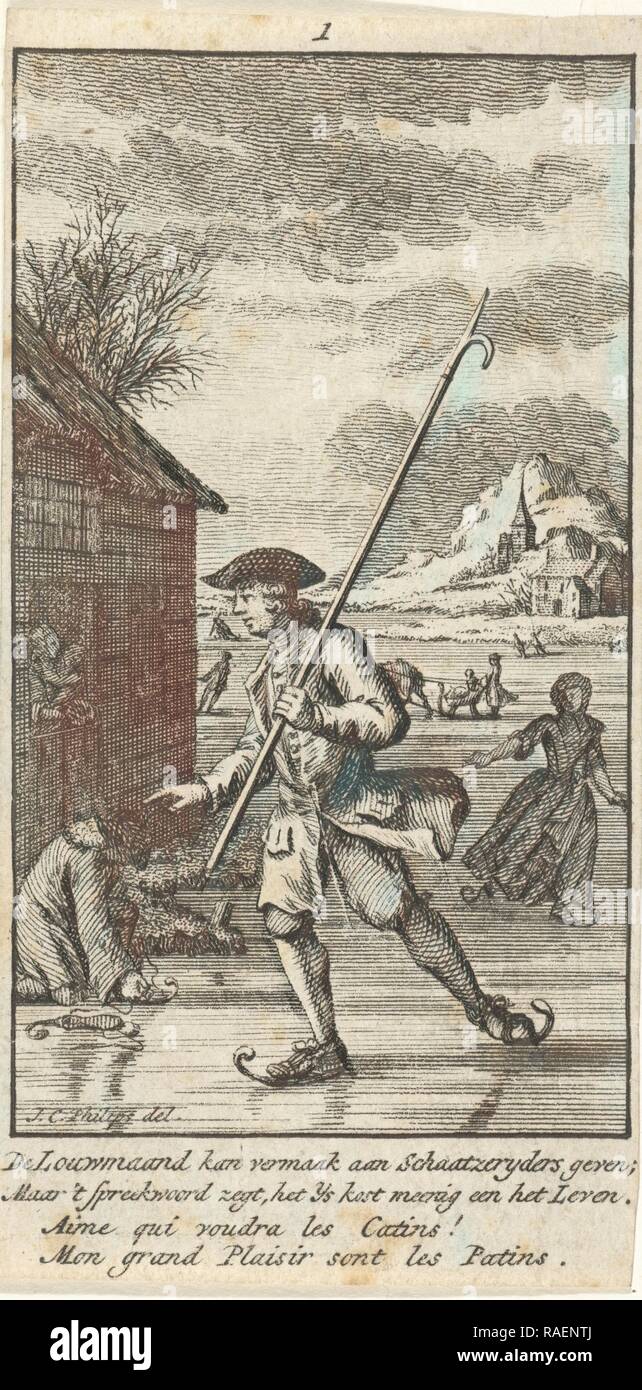 January, Winter landscape with skaters, Jan Caspar Philips, 1736 - 177 ...