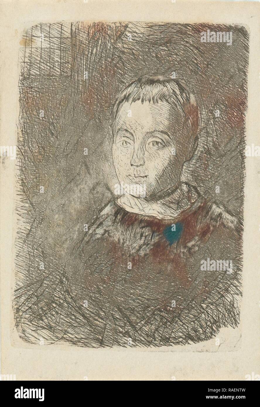 Portrait of a boy, Huib van Hove Bz, 1824 - 186. Reimagined by Gibon ...