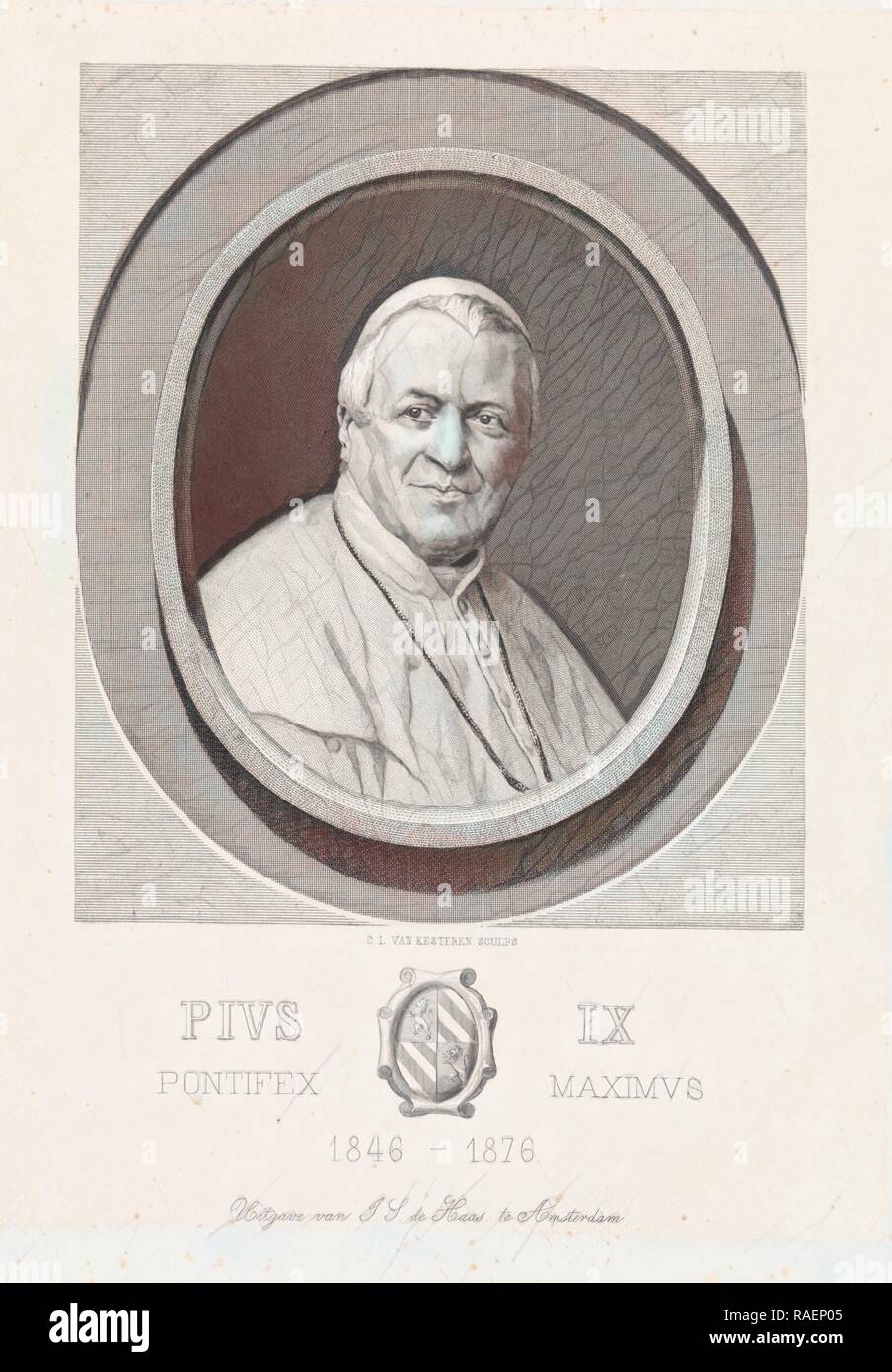 Portrait of Pope Pius IX, Christiaan Lodewijk van Kesteren, I.S. de ...