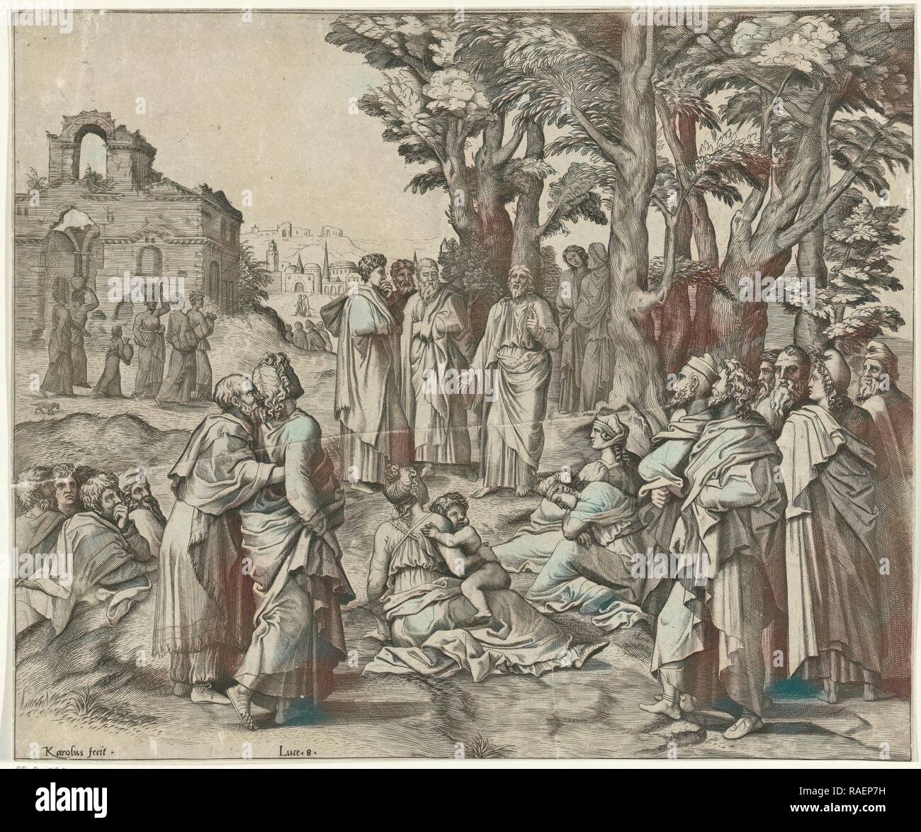 Christ tells the parable of the sower, Karolus, Lambert Lombard, 1540 ...