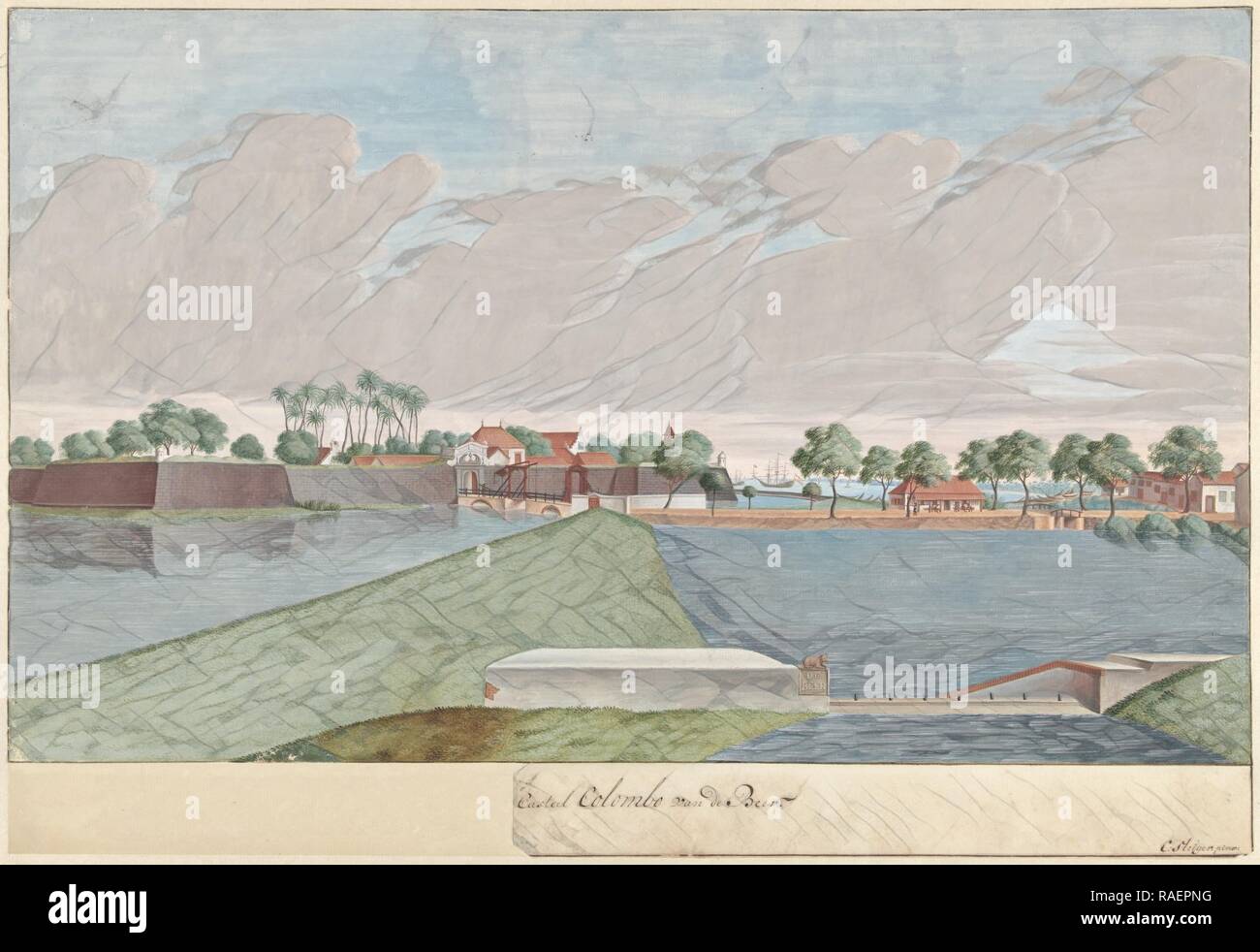 Fort Colombo Ceylon Sri Lanka, as seen from the stronghold the Beer, C ...