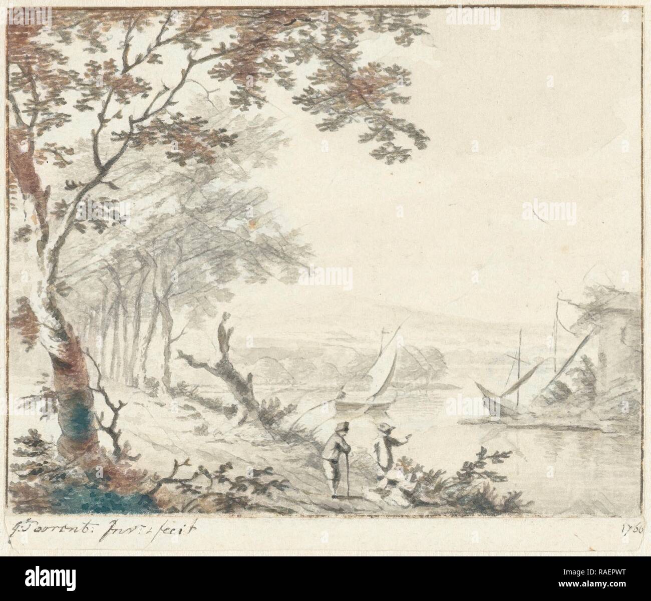 River View, Gerrit Toorenburgh, 176. Reimagined by Gibon. Classic art ...