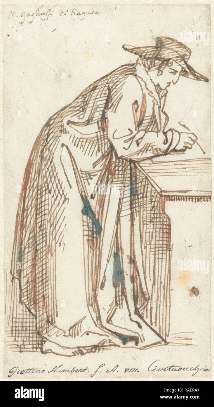 Standing, writing husband, David Pièrre Giottino Humbert de Superville ...