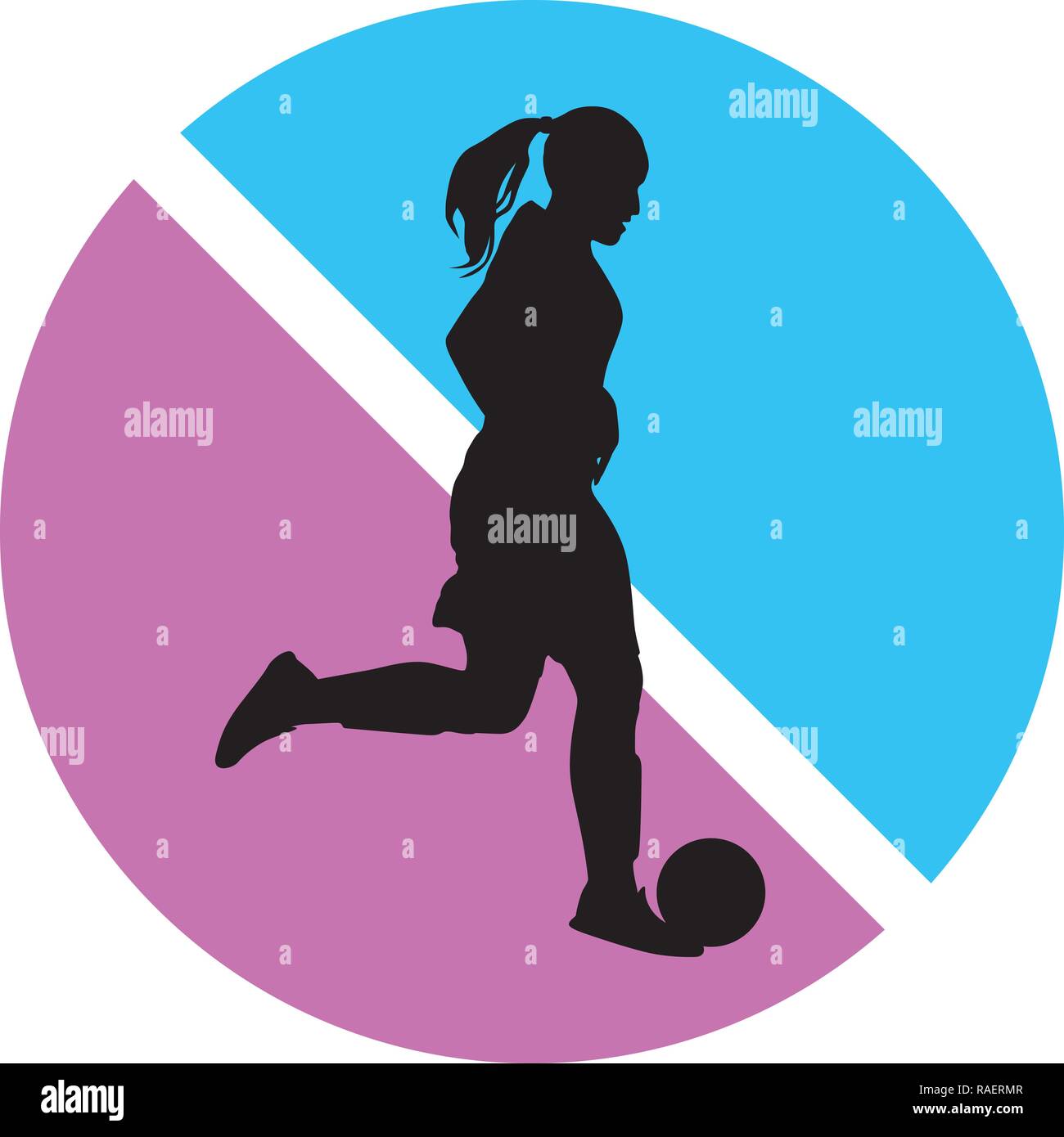 girl soccer player silhouette Stock Vector Image & Art - Alamy