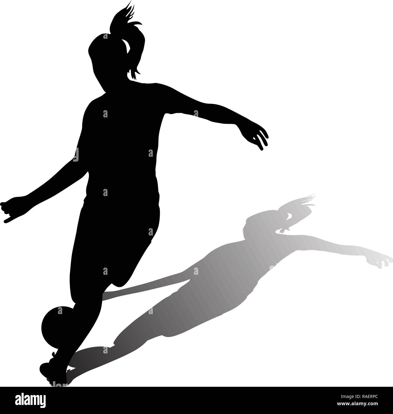 soccer women silhouette. girl player Stock Vector Image & Art - Alamy