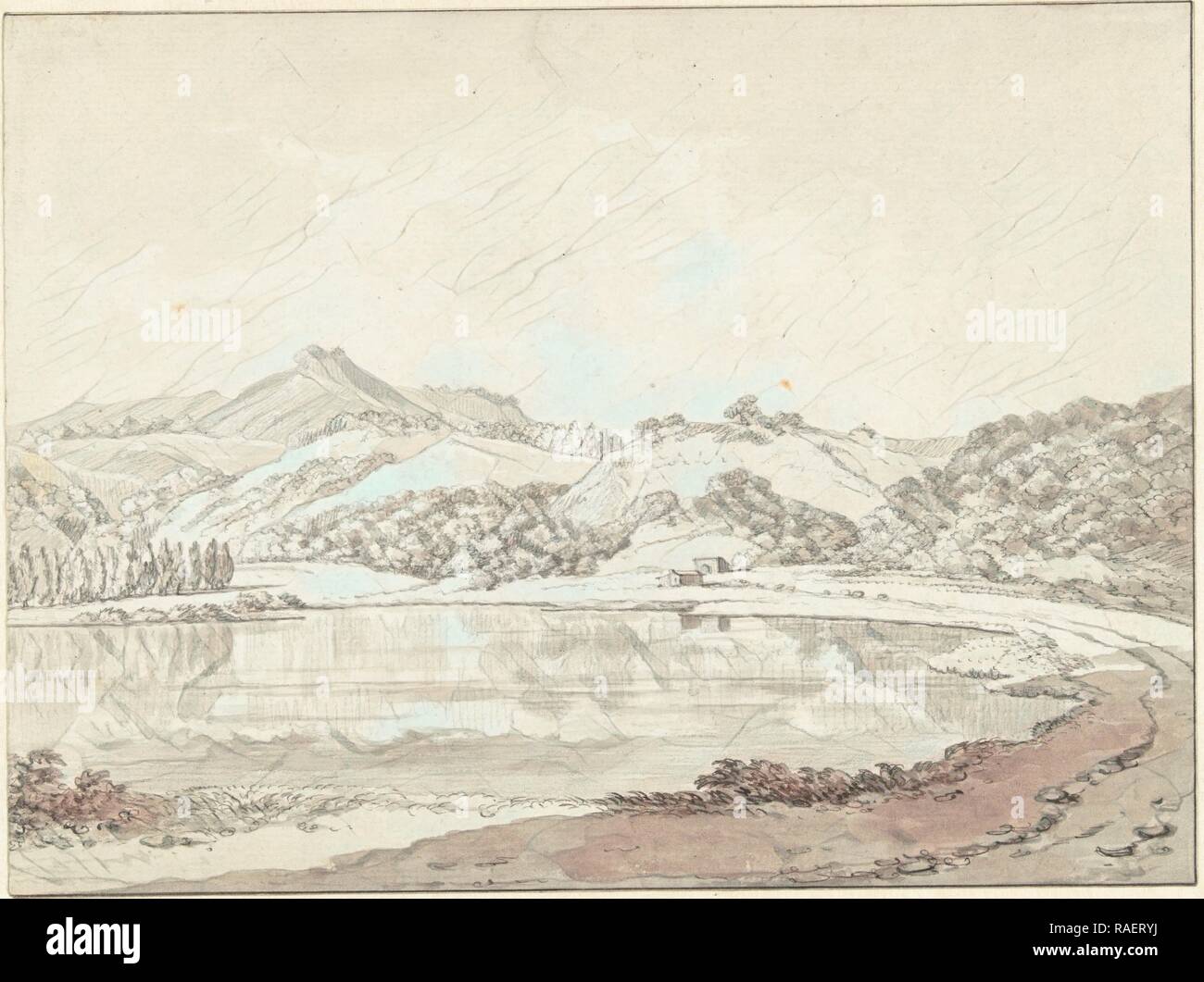 Lake Agnano west of Naples, Italy, Daniël Dupré, 1761 - 181. Reimagined ...