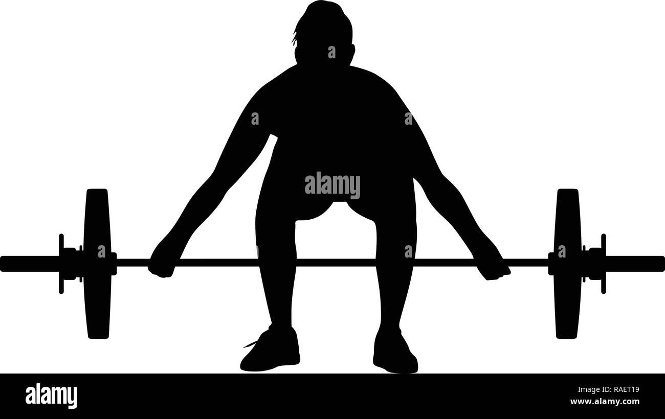 weight lifting girl silhouette Stock Vector Image & Art - Alamy