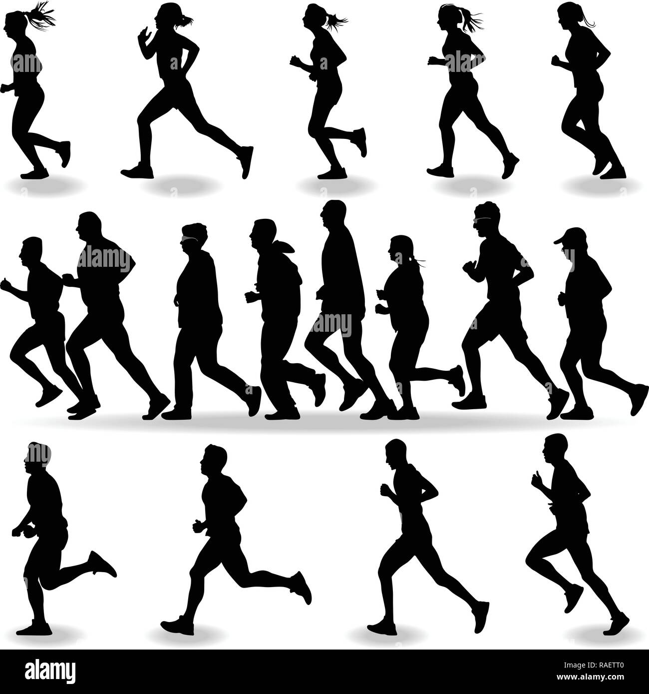 Group of marathon runners Stock Vector Images - Alamy