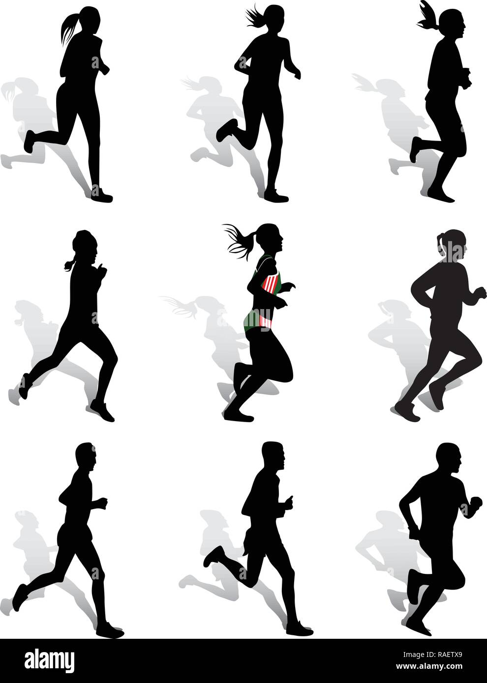 Male and female runners Cut Out Stock Images & Pictures - Alamy