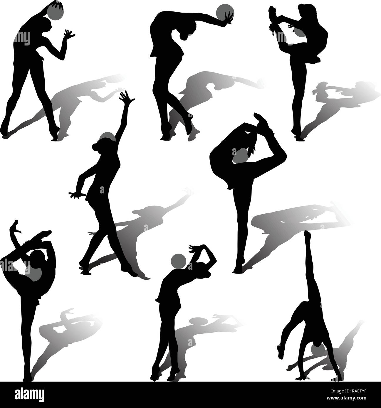 Rhythmic gymnastics exercises Stock Vector Images - Alamy