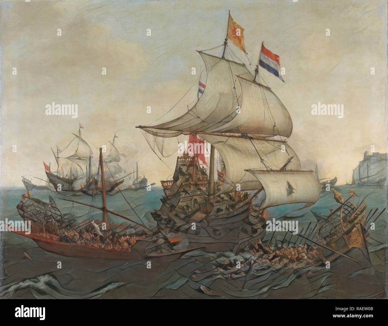 Dutch Ships Running Down Spanish Galleys off the English Coast, 3 ...