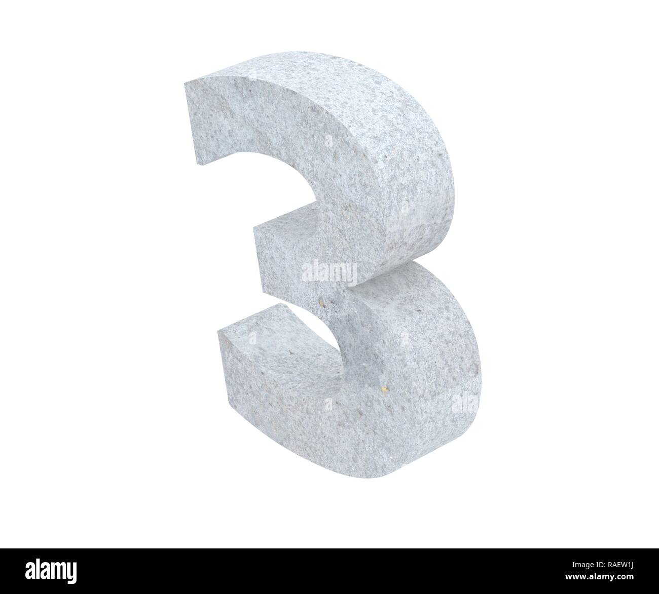 3D rendering concrete number 3 three. 3D render Illustration Stock ...