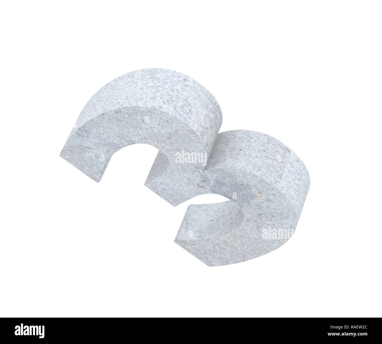 3D rendering concrete number 3 three. 3D render Illustration Stock ...