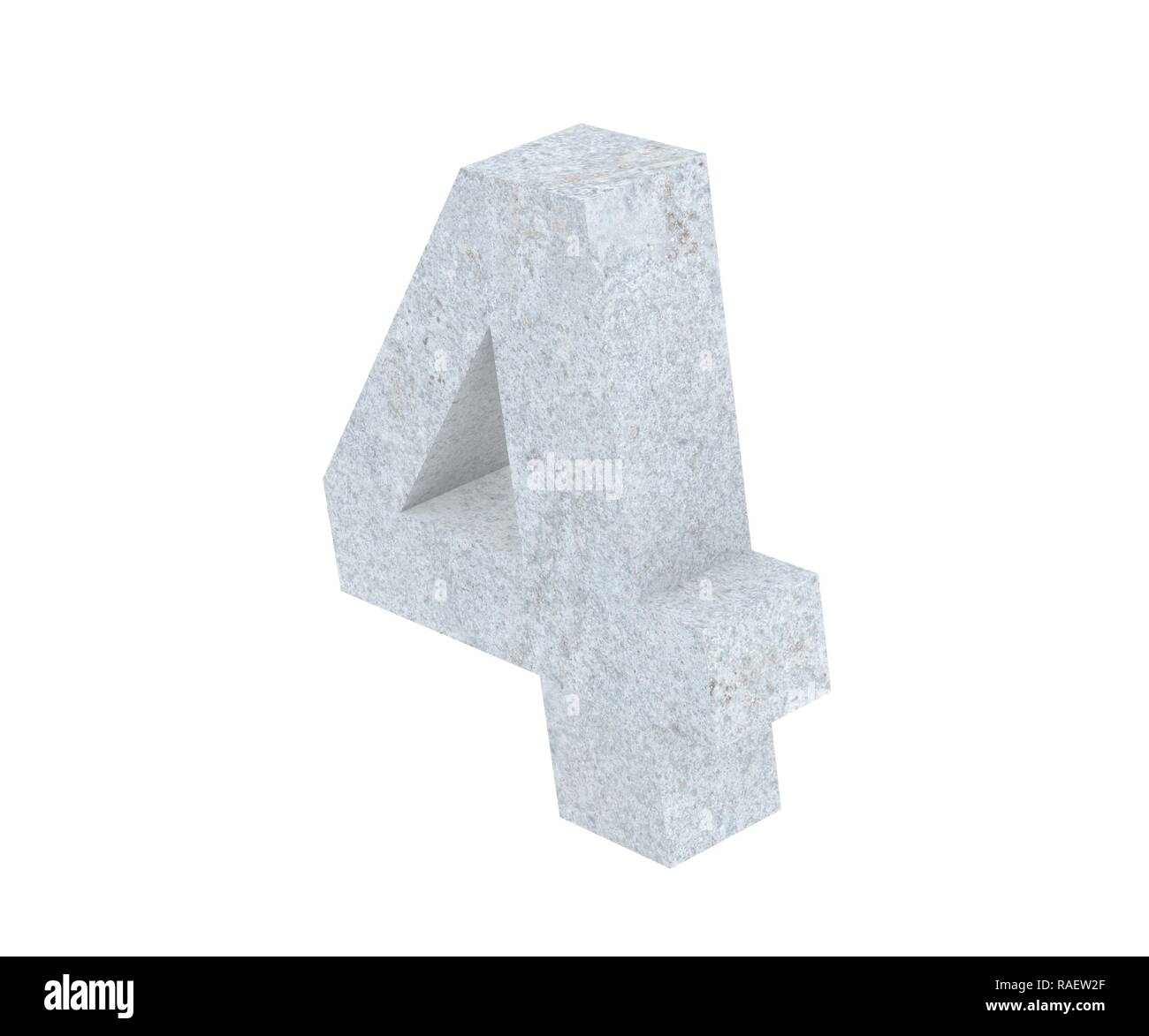 3D rendering concrete number 4 four. 3D render Illustration Stock Photo ...