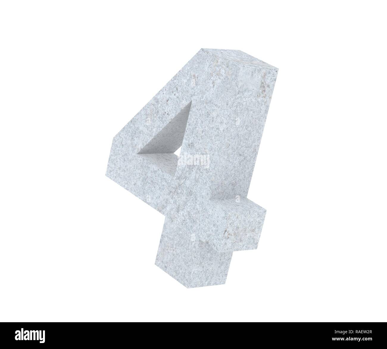 3D rendering concrete number 4 four. 3D render Illustration Stock Photo ...