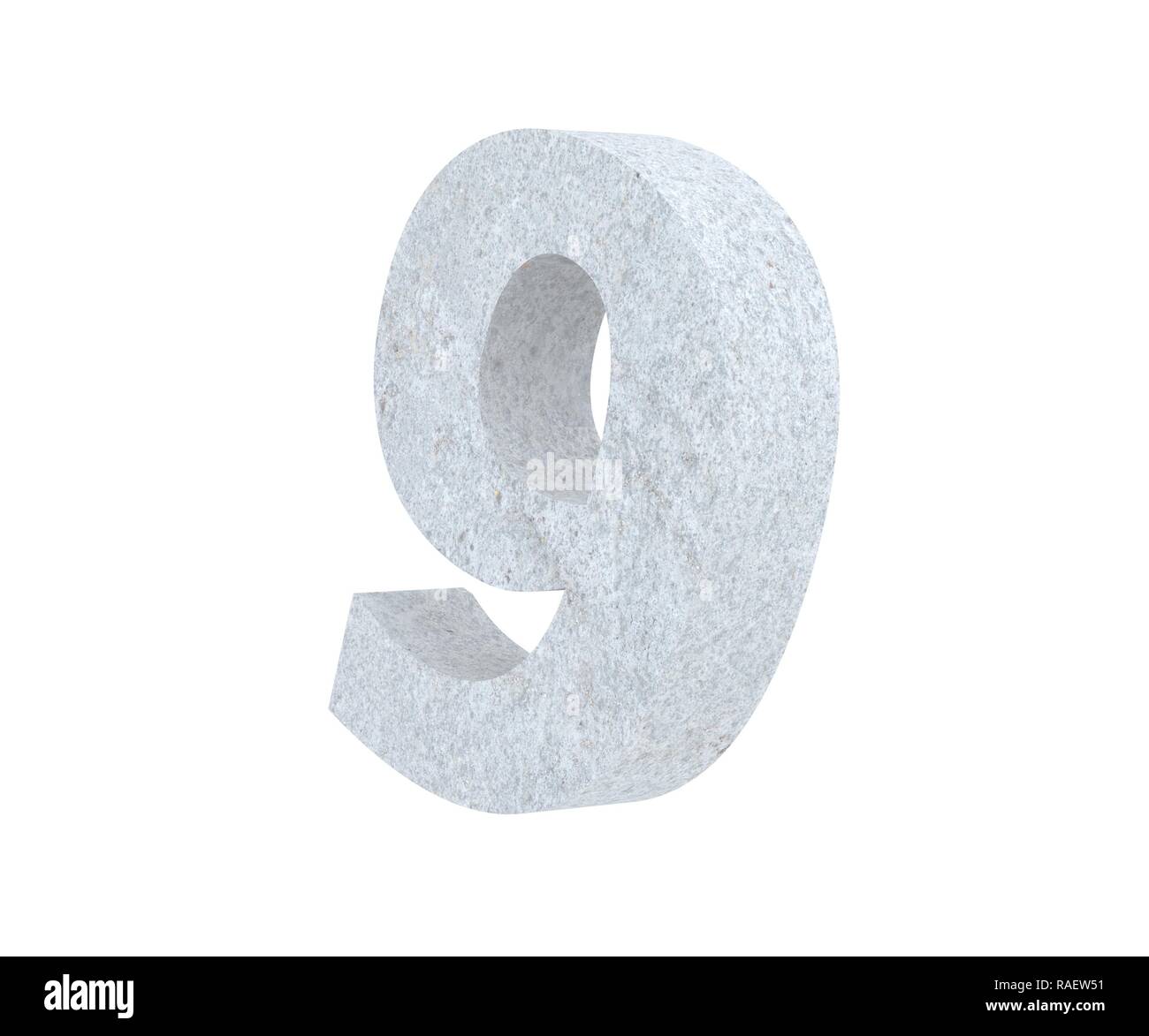 3D rendering concrete number 9 nine. 3D render Illustration Stock Photo ...