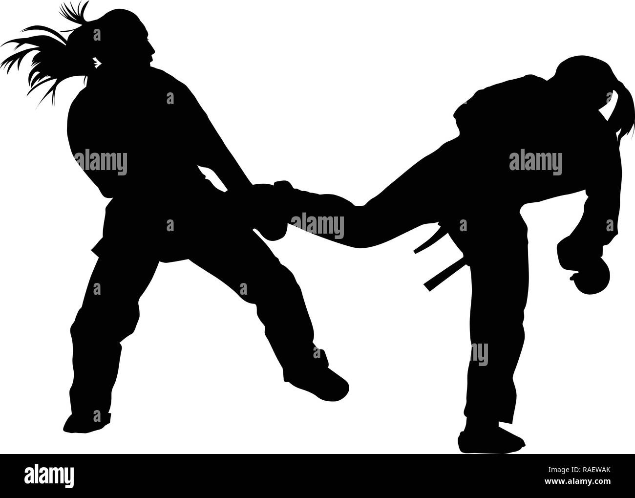 karate girl silhouette Stock Vector Image & Art - Alamy