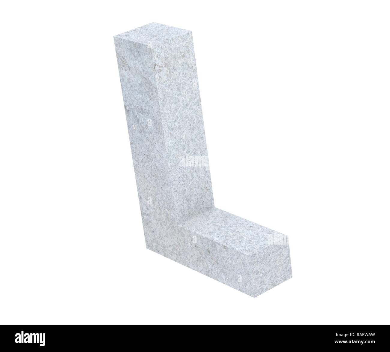 Concrete Capital Letter - L isolated on white background. 3D render ...