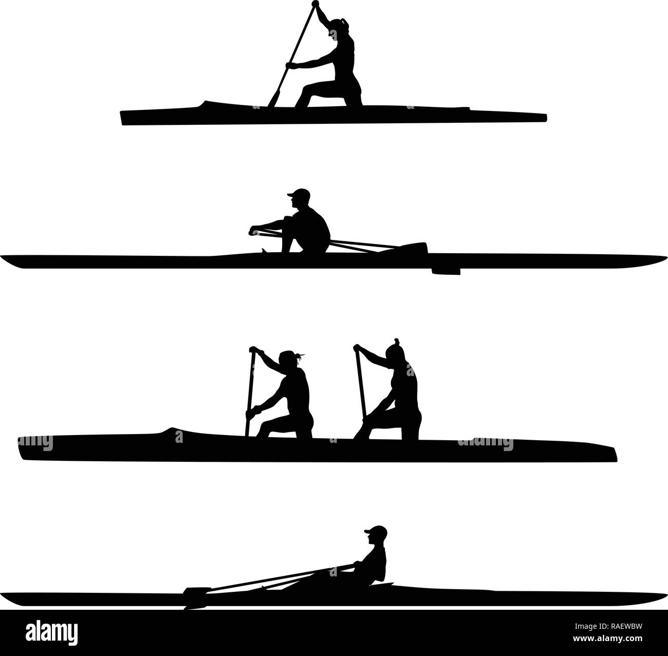 Woman kayak lake Stock Vector Images - Alamy