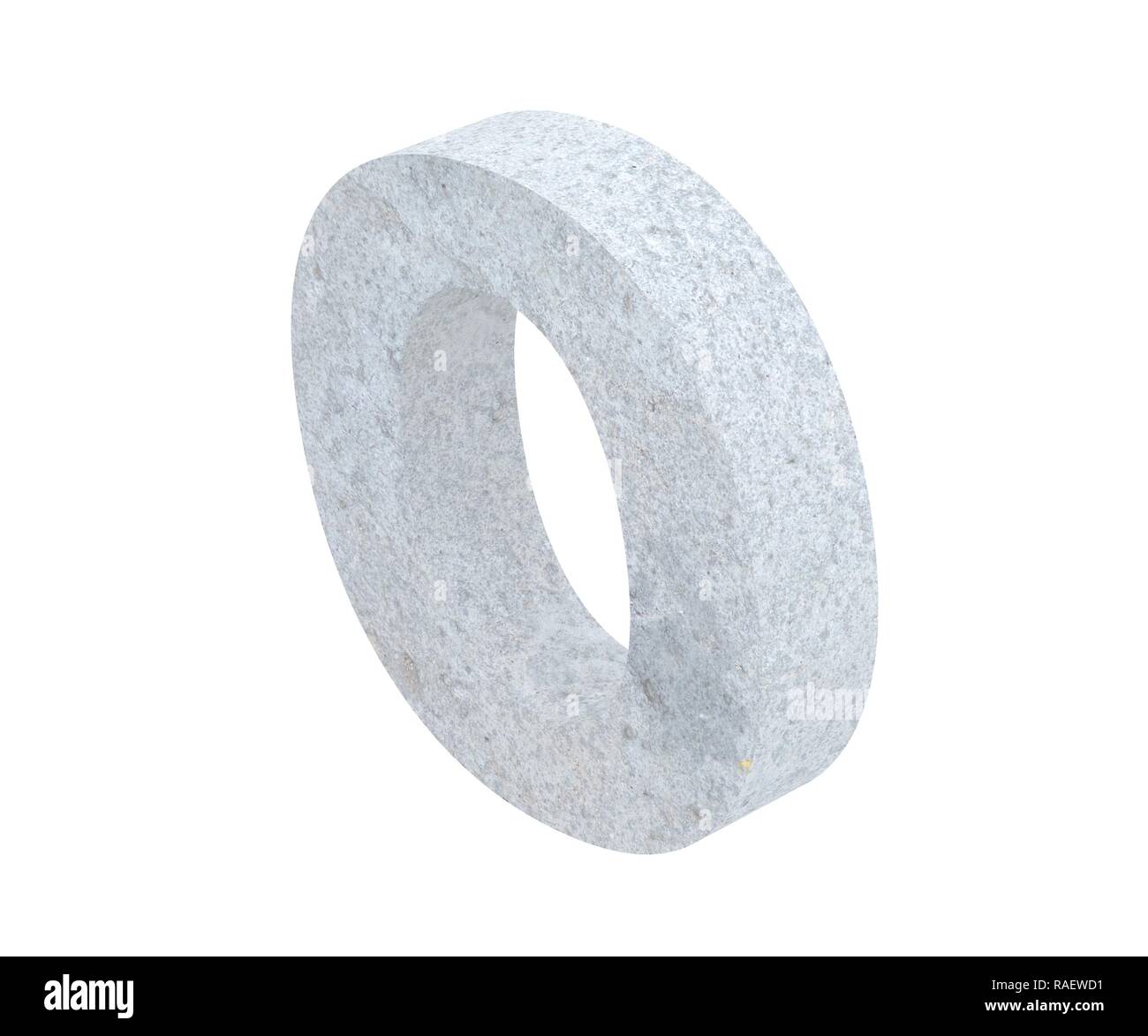 Concrete Capital Letter - O isolated on white background. 3D render ...