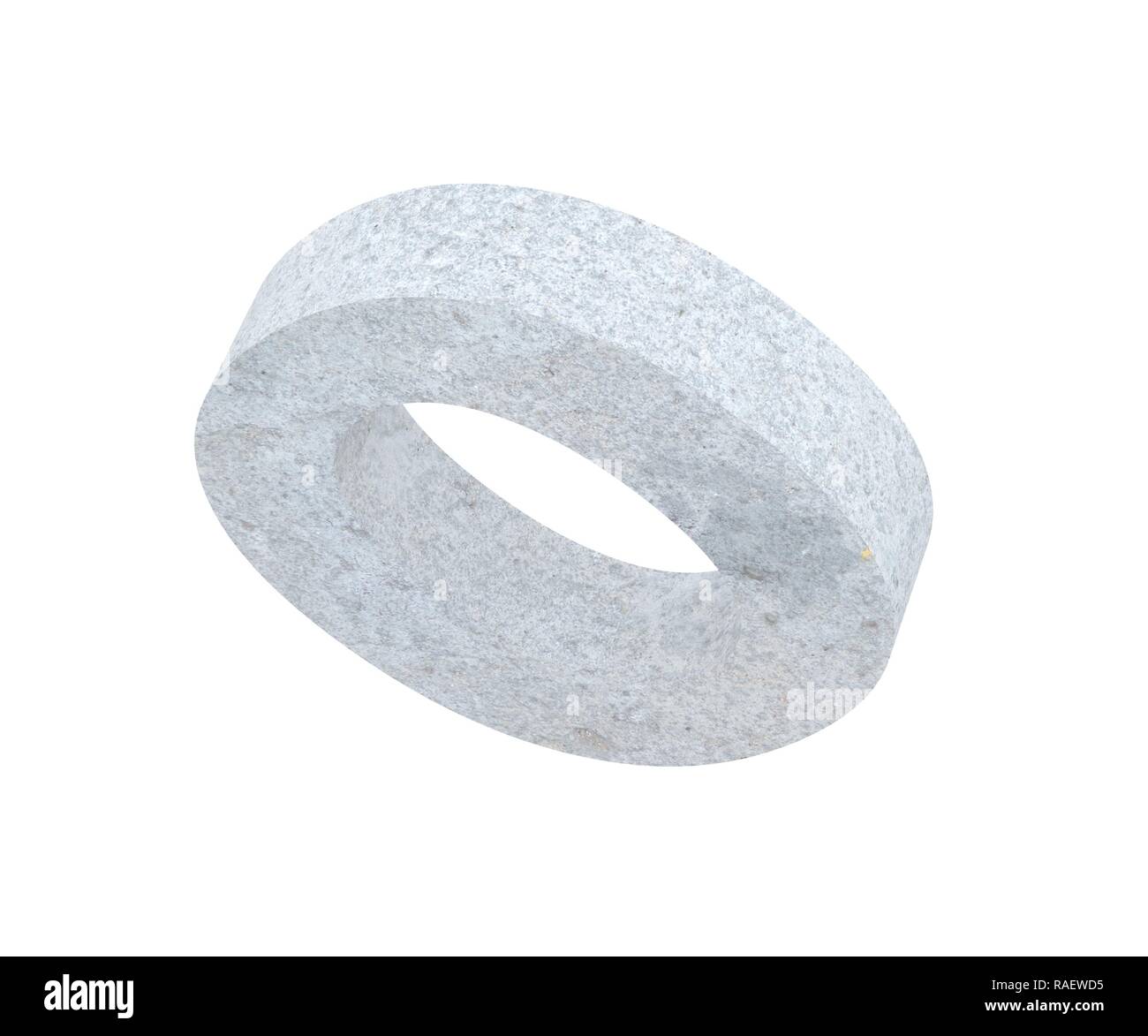 Concrete Capital Letter - O isolated on white background. 3D render ...